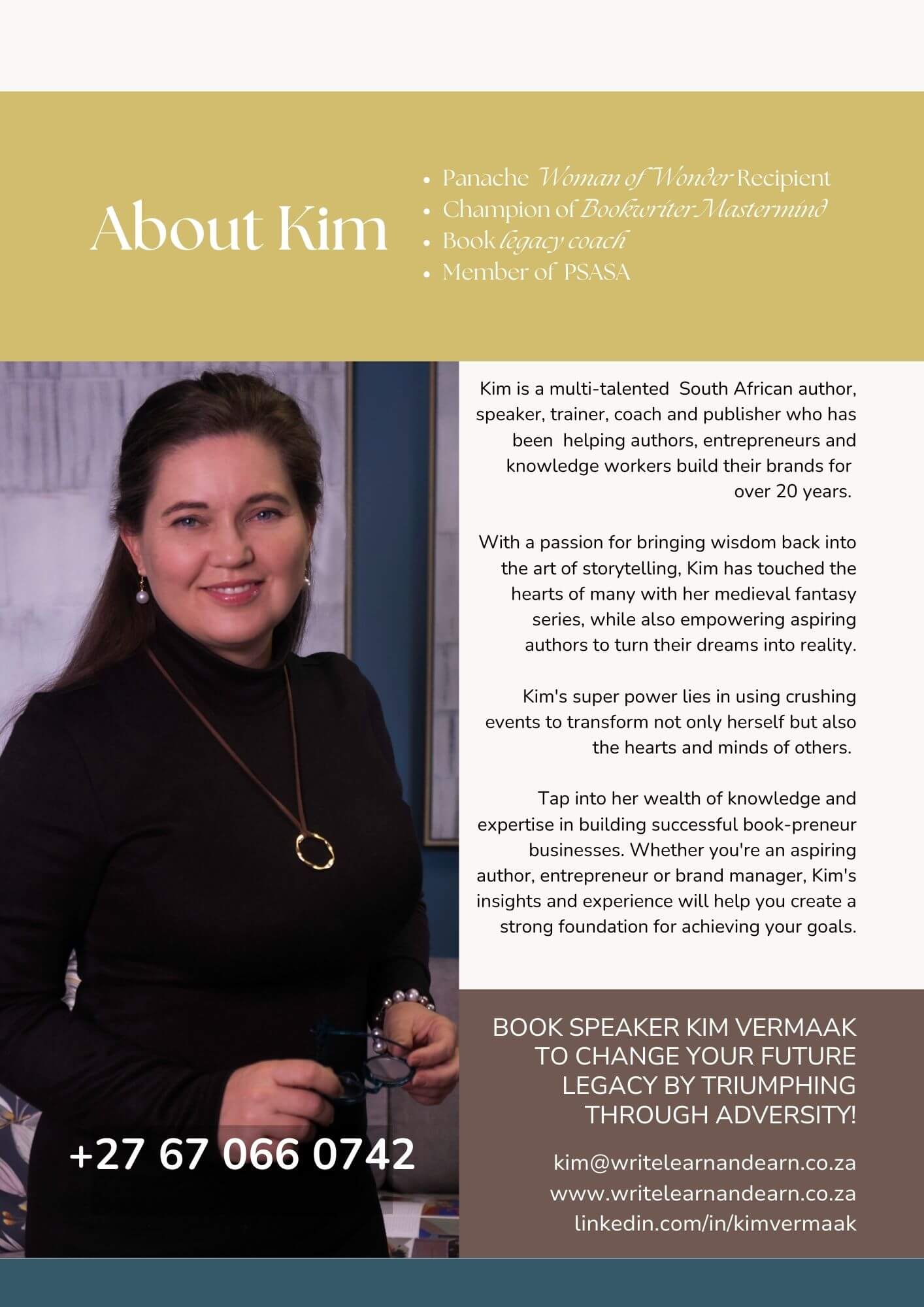 Kim Vermaak - Write Learn and Earn